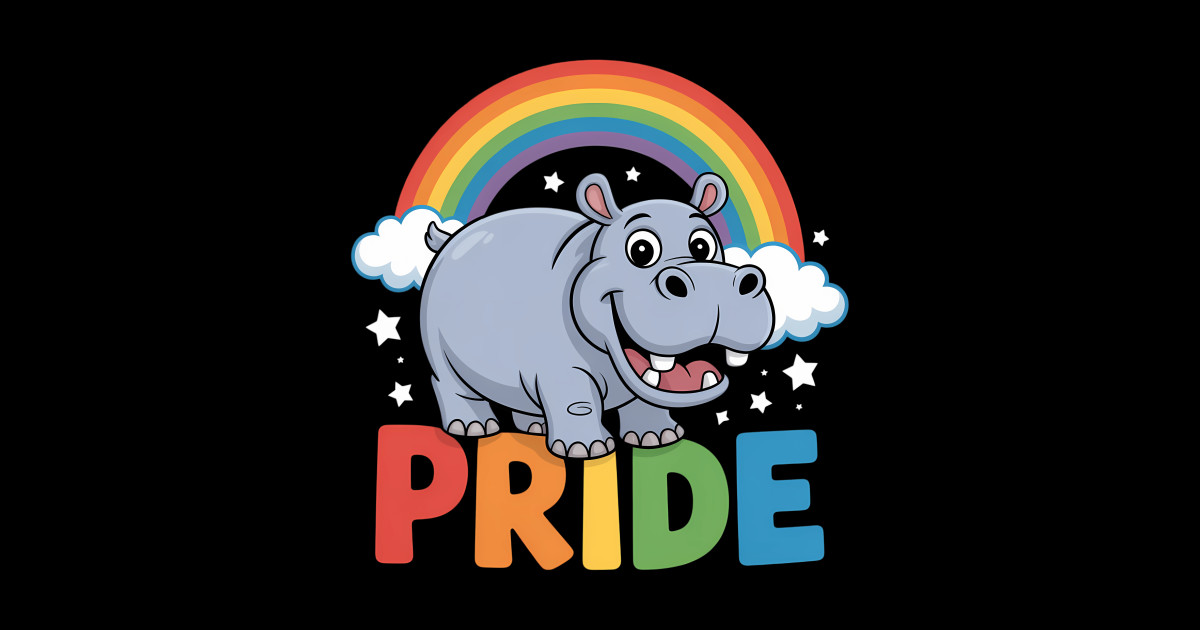 Hippo Pride Gay Lesbian Queer LGBT Rainbow Flag LGBTQA+ - Hippo Pride ...