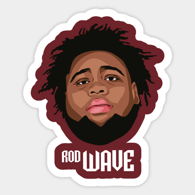 Big Head Cartoon Rod Wave - Rapper - Sticker | TeePublic