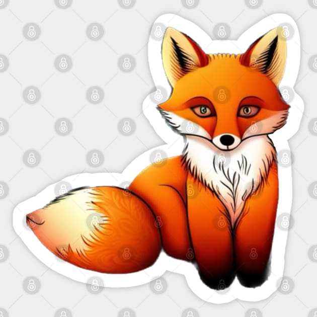 Cute Fox transparent background - Cute - Sticker | TeePublic