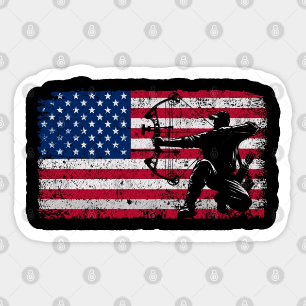 Usa Archery Flag - Archery - Sticker | TeePublic