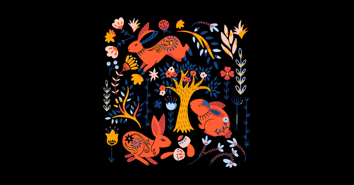 Red Rabbits - Rabbits - Sticker | TeePublic