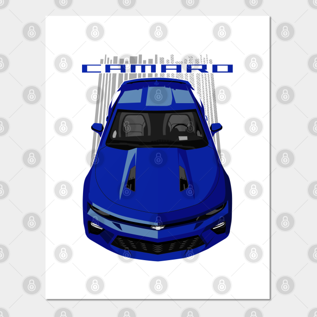 Camaro SS 6th gen - Blue - Camaro - Posters and Art Prints | TeePublic