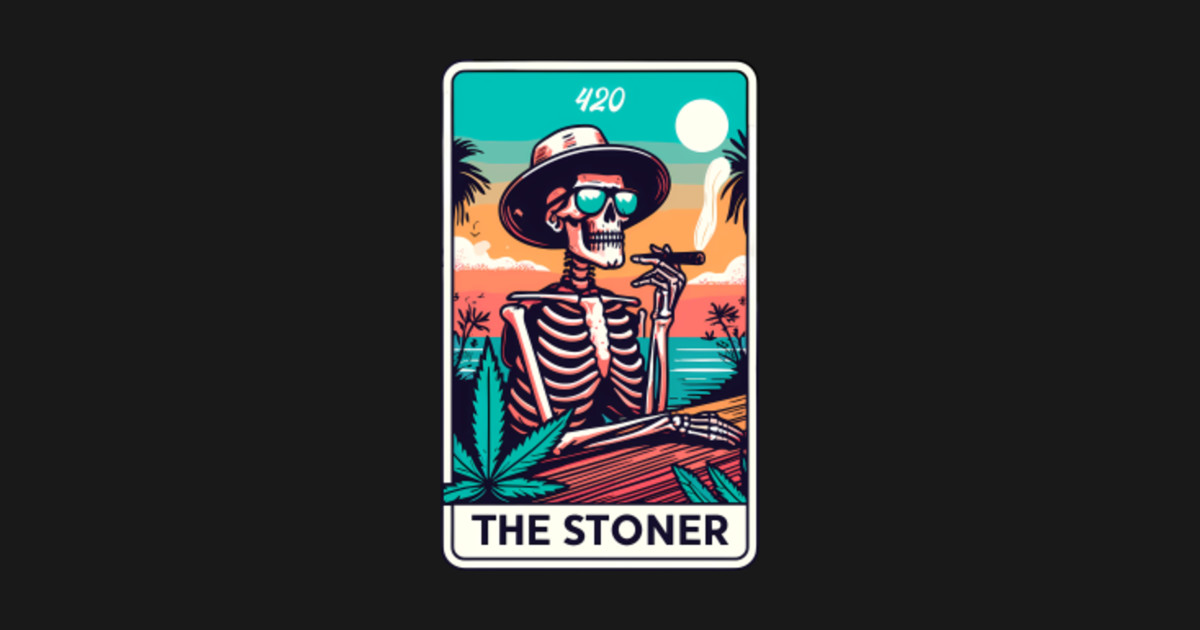 The Stoner Tarot Card - Skeleton With Tropical - Stoner Tarot Card - T ...