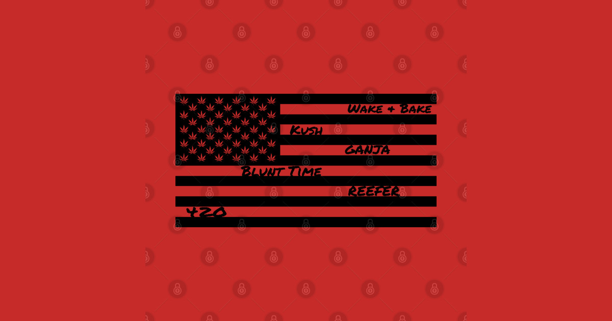 American Flag Merica Weed 420 - Merica - T-Shirt | TeePublic