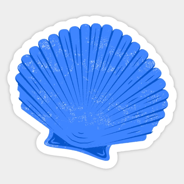 Blue clam shell - Sea Life - Sticker | TeePublic