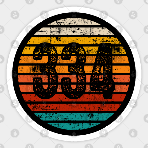Distressed Vintage Sunset 334 Area Code - 334 Area Code - Sticker ...