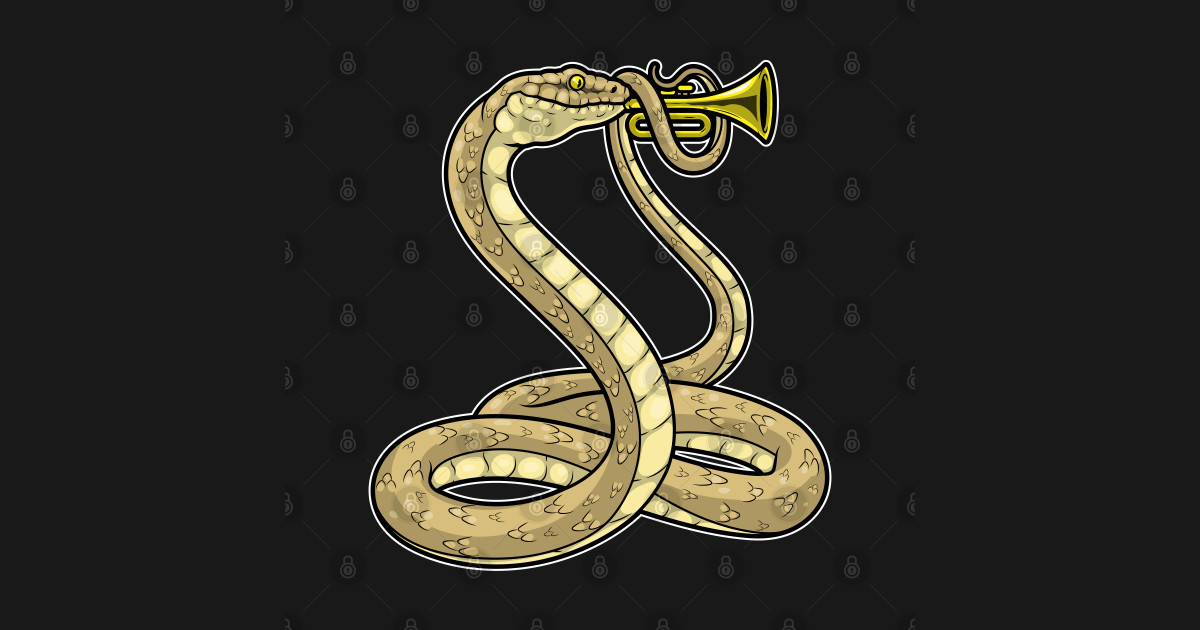 Snake Musician Trumpet Music - Snakes - T-Shirt | TeePublic
