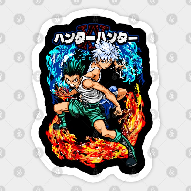 Gon & Killua Anime art - Hunterxhunter - Sticker | TeePublic