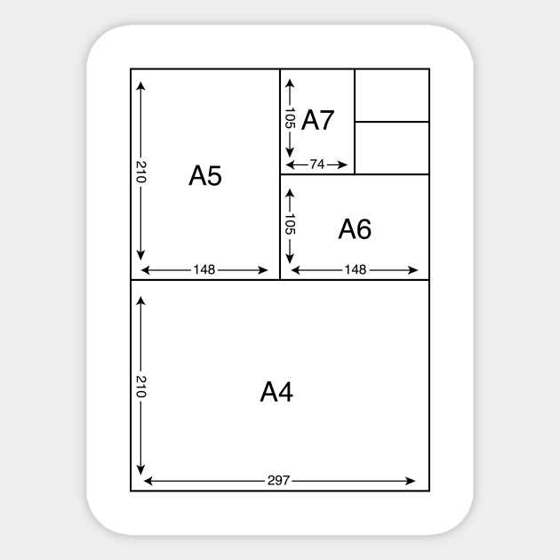 Paper Sizes - Paper - Sticker | TeePublic