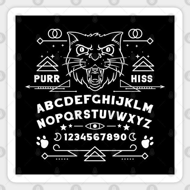 Ouija Cat Seer - Ouija Board - Sticker | TeePublic
