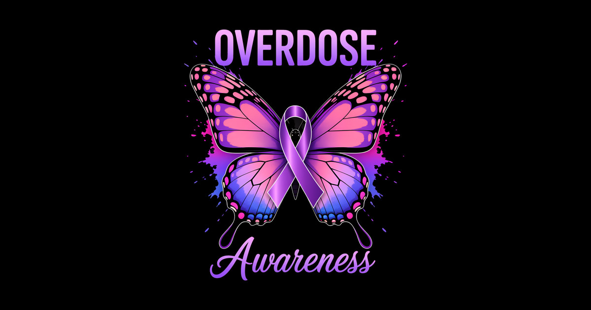 Overdose Awareness Month Purple Ribbon Butterfly - Overdose Awareness ...