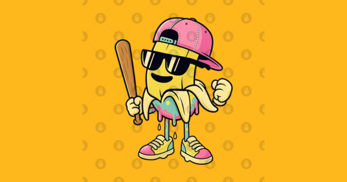 Ice Cream Drip Banana Spots Baseball Drip - Banana Lover - T-Shirt ...