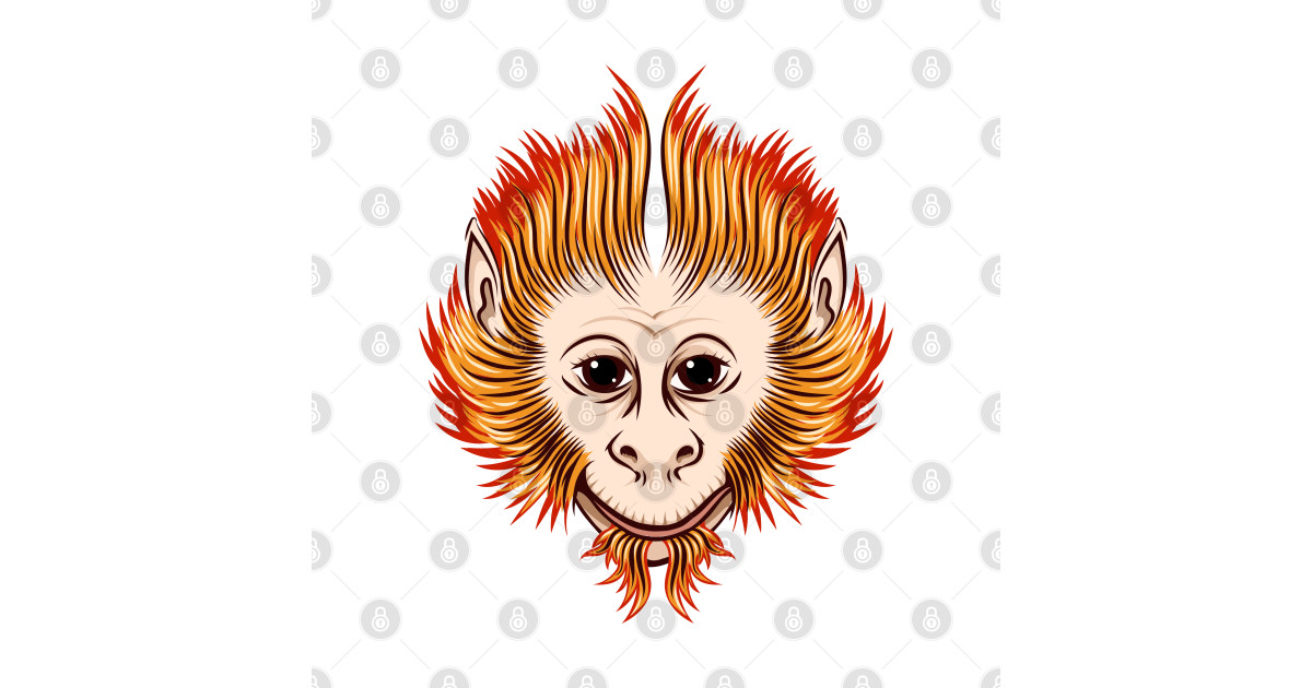 Fire Monkey Face - Culture - T-Shirt | TeePublic