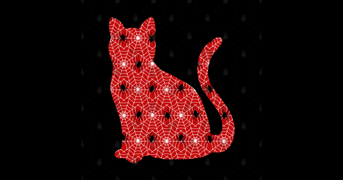 Spider Web Cat - Spider Web - Sticker | TeePublic