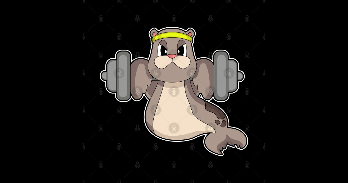 Seal Bodybuilder Dumbbell Bodybuilding - Seals - Posters and Art Prints ...