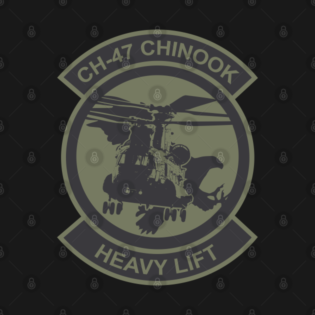 CH-47 Chinook Patch - Military Helicopter Subdued Patches - Long Sleeve ...