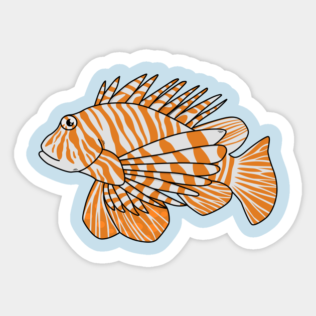 Happy lionfish cartoon illustration - Happy Lionfish Cartoon ...