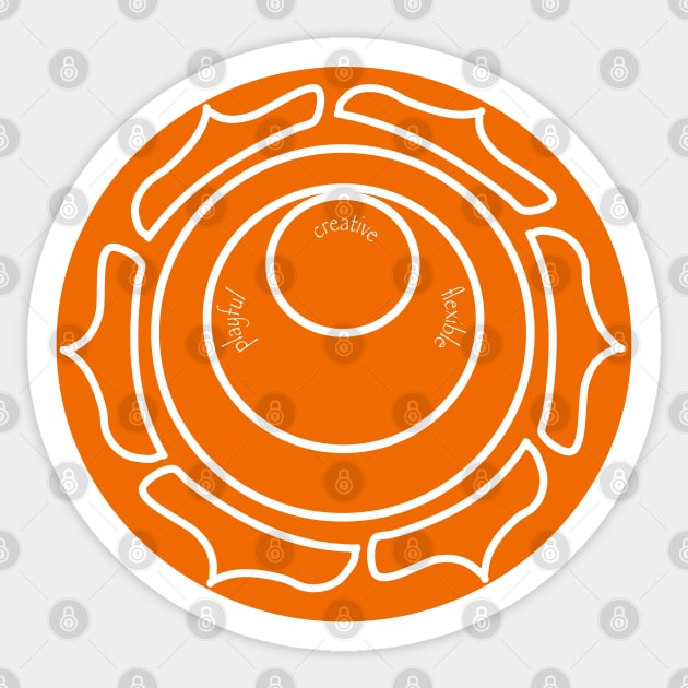 Sacral Chakra - creativity and enjoyment - Wheel - Sticker | TeePublic