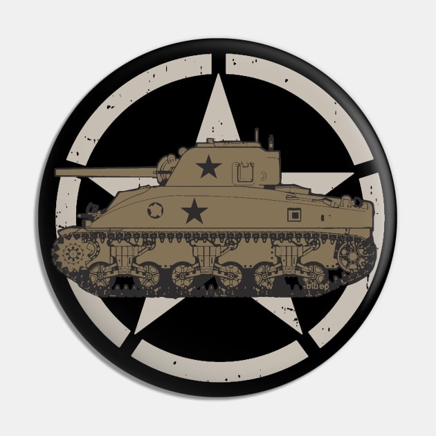 M4 Sherman | World War 2 Vehicle - M4 Sherman Tank - Pin | TeePublic