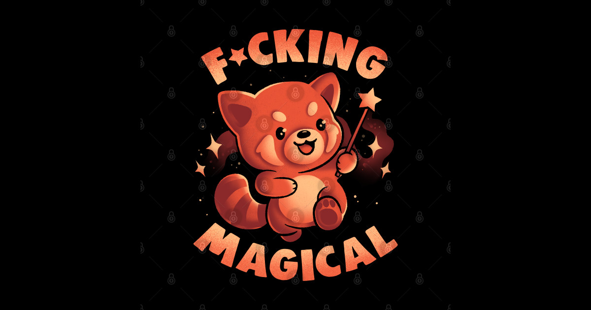 Red Panda Magic - Funny Cute Wizard Red Panda Gift - Sarcasm - Sticker ...