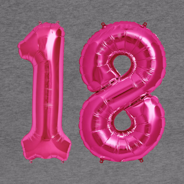 Hot Pink 18th Birthday Metallic Helium Balloons Numbers - 18th Birthday ...