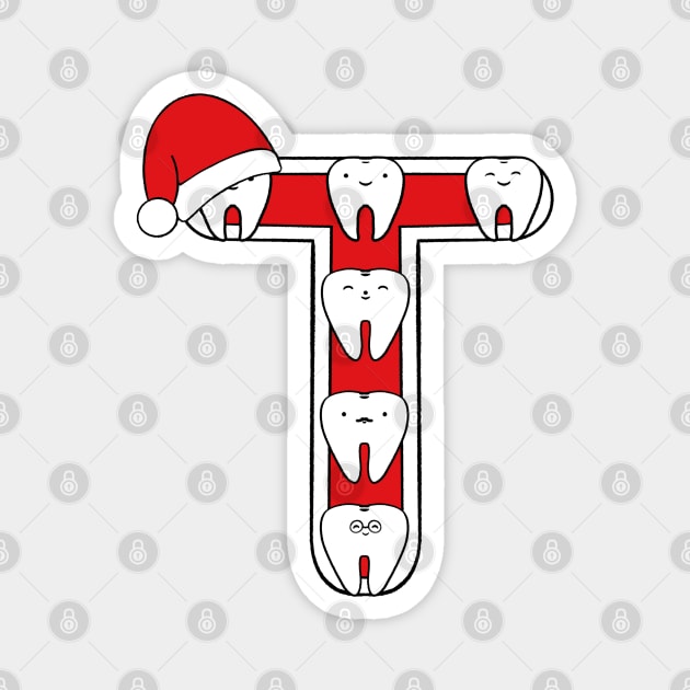 Letter T (Happimola Christmas Alphabet) - Letter T - Magnet | TeePublic