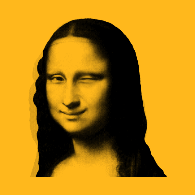 Monya Mona Lisa Wink - Mona Lisa Funny Winking Face - T-Shirt | TeePublic