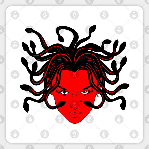Red Medusa - Medusa - Sticker | TeePublic