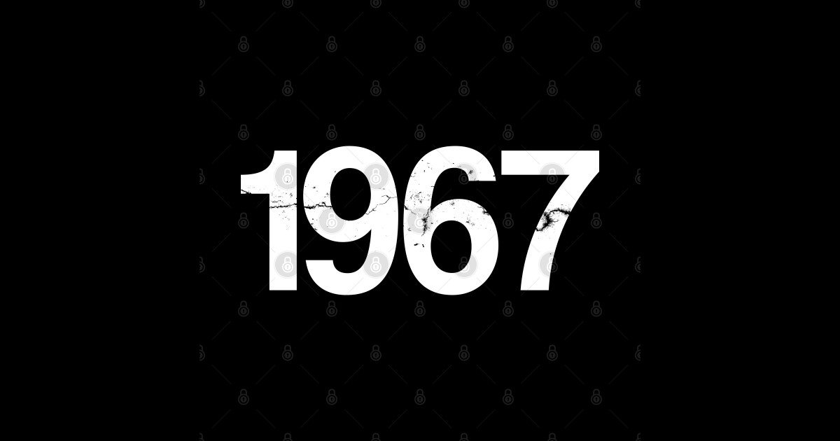 1967 Distressed Years Number // Vintage Minimalist - 1967 - Sticker ...
