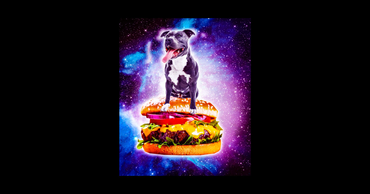 Outer Space Galaxy Dog Riding Burger - Outer Space Galaxy Dog Riding ...