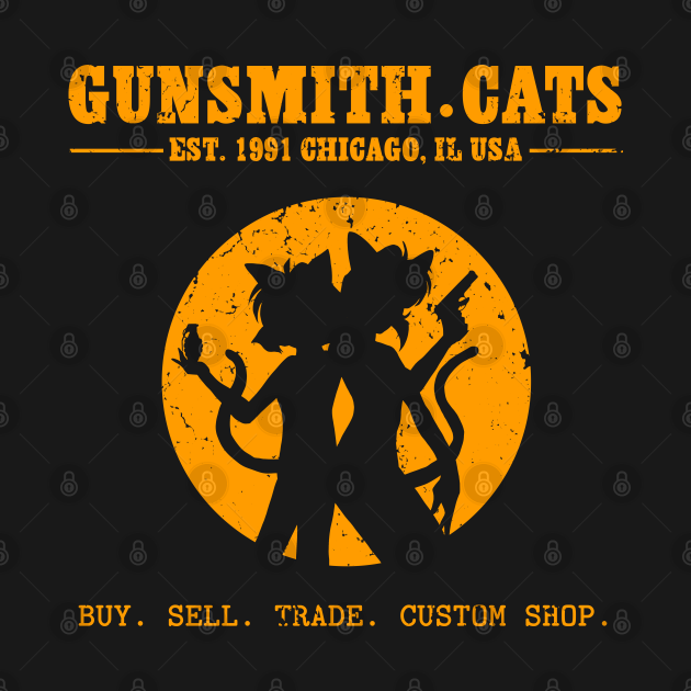Gunsmith Cat Shop - orange - Anime - Kids T-Shirt | TeePublic
