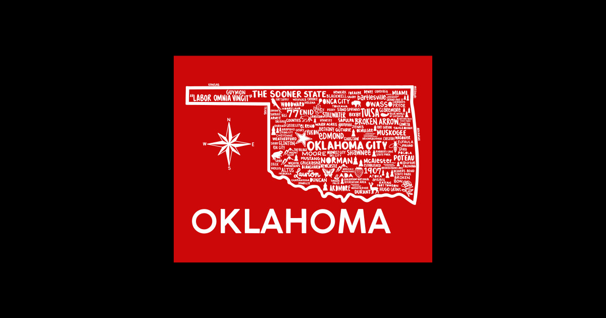 Oklahoma Map - Oklahoma - Sticker | TeePublic