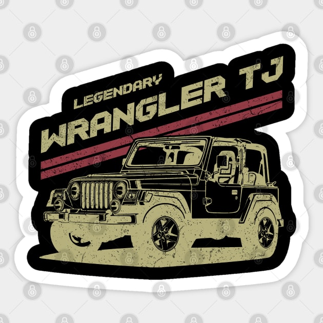 Jeep Wrangler TJ Jeep car trailcat - Jeep Wrangler Tj - Sticker | TeePublic