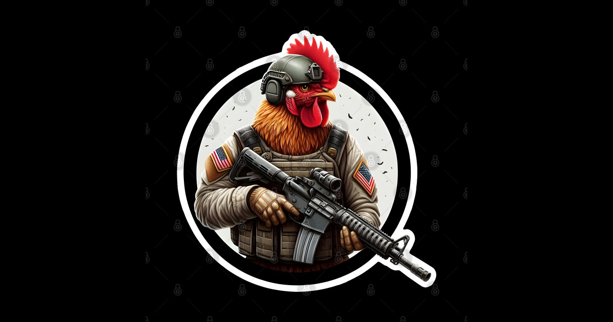Tactical chicken - Chicken - Sticker | TeePublic