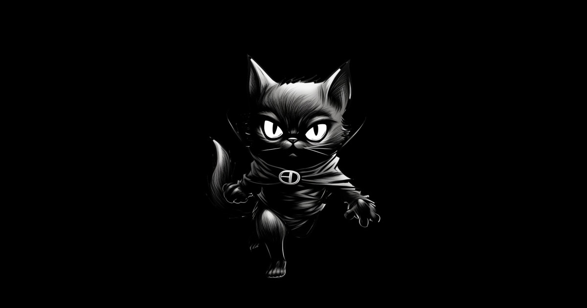 Superhero Cat, Su-purr Kitten, Funny Black Cat Kitty Lover - Cat Lover ...