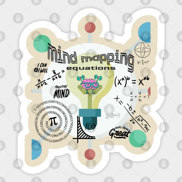 Mind Mapping Equations - Map - Sticker | TeePublic