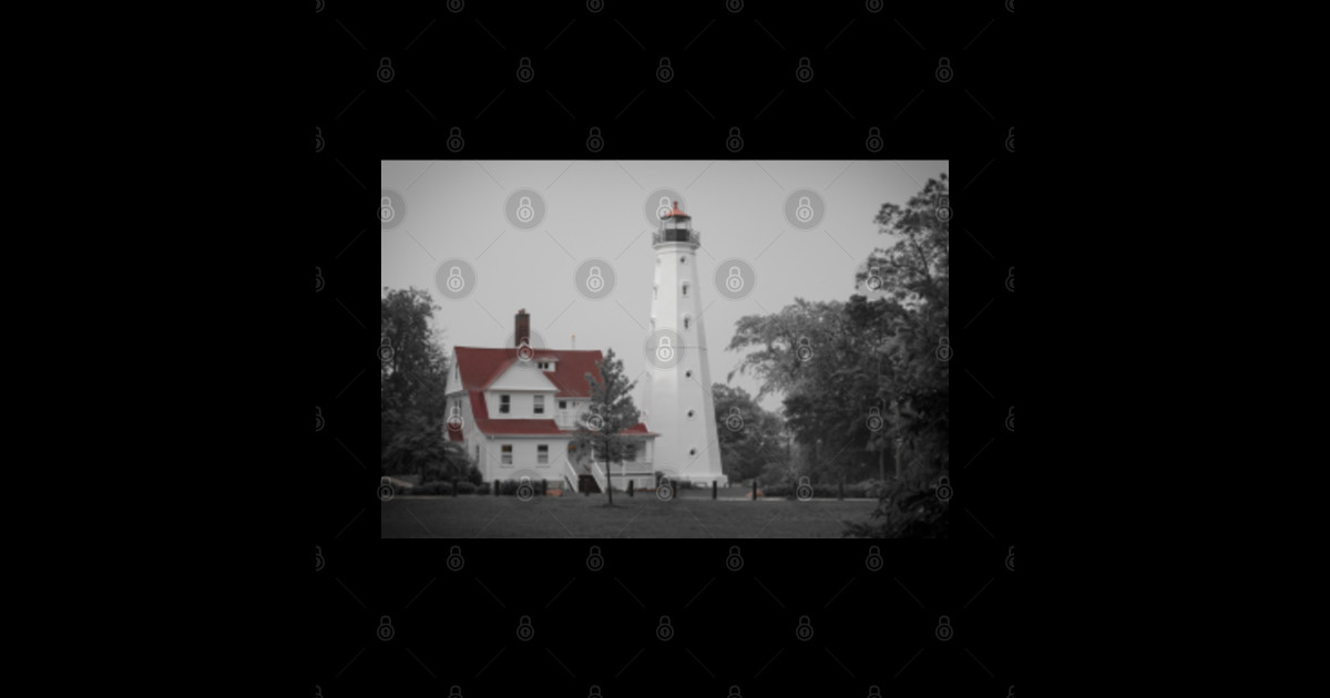 North Point Lighthouse Selective Color - Lighthouse - Sticker | TeePublic