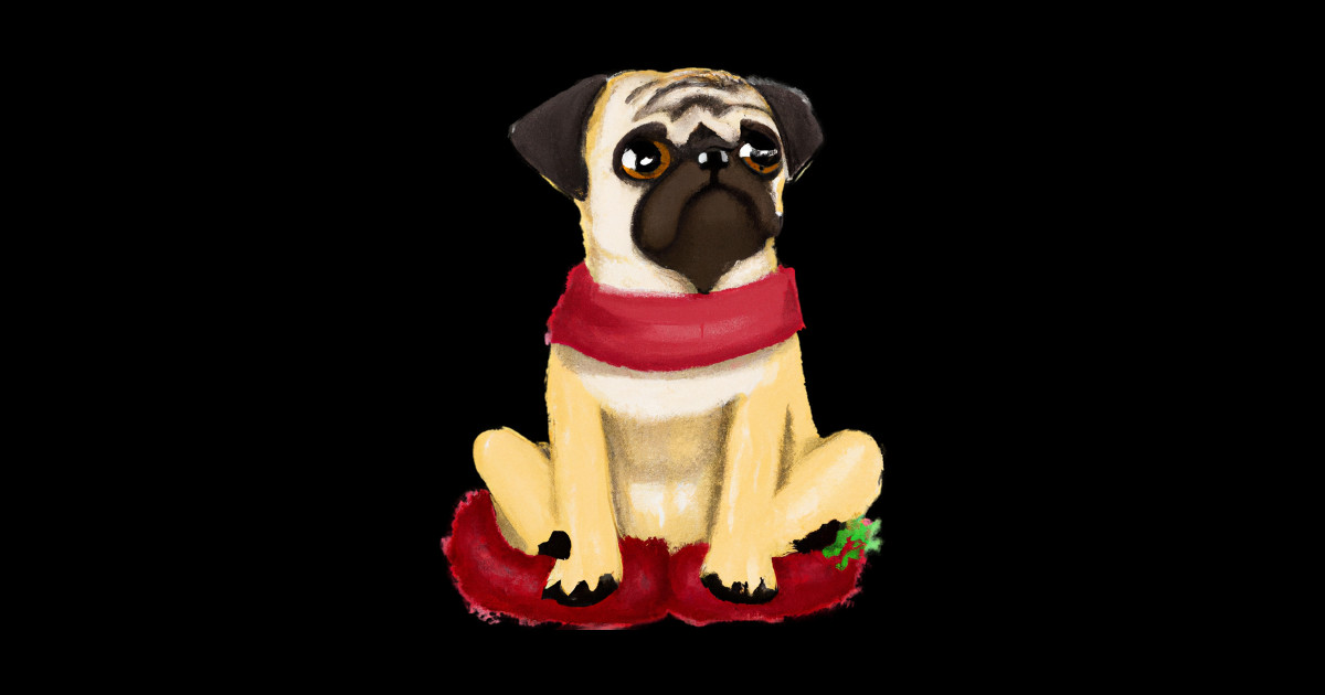 Cute Pug Drawing - Pug - Sticker | TeePublic