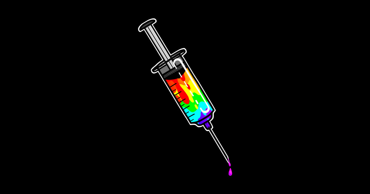 Rainbow Injection- version 2 - Gay Pride - Sticker | TeePublic