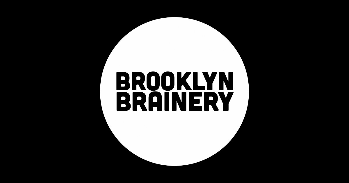 Classic Brainery Logo in White - Brooklyn Brainery - Sticker | TeePublic