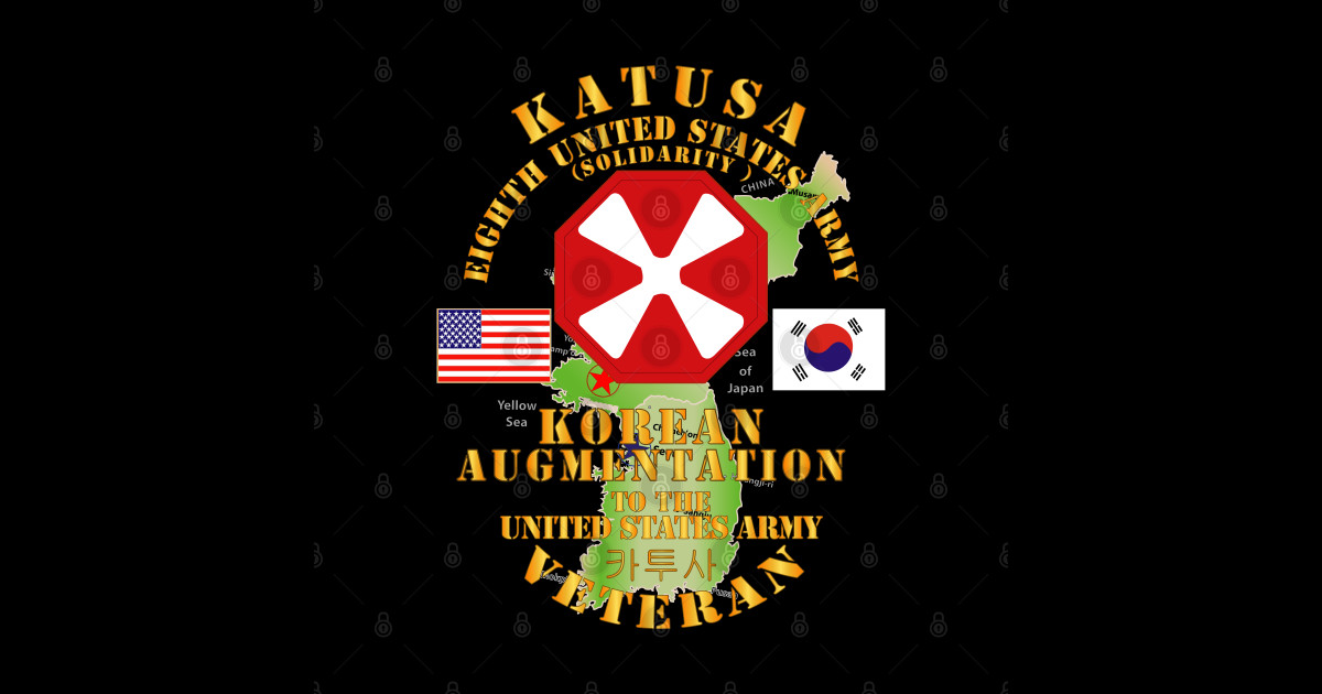 KATUSA - 8th Army w Korea Map Green - Katusa 8th Army W Korea Map Green ...