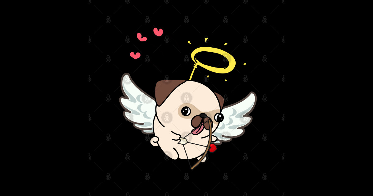 Cupid Pug Shooting Love Arrows on valentine's day - Cupid Arrow ...
