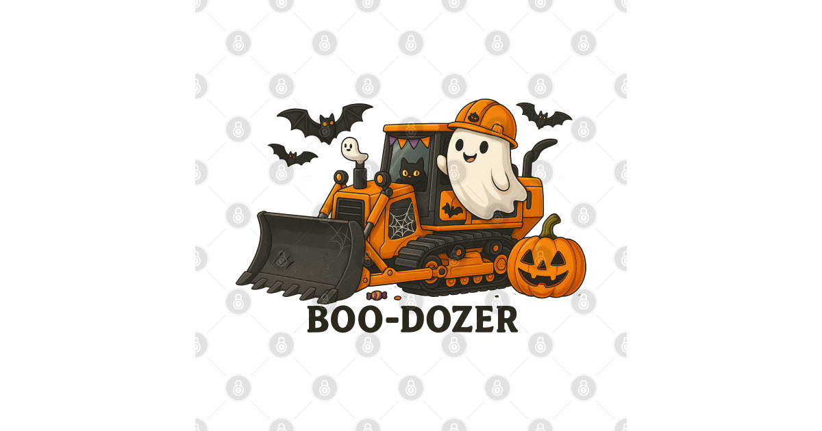 Construction Bulldozer Halloween - Boo Dozer - T-Shirt | TeePublic