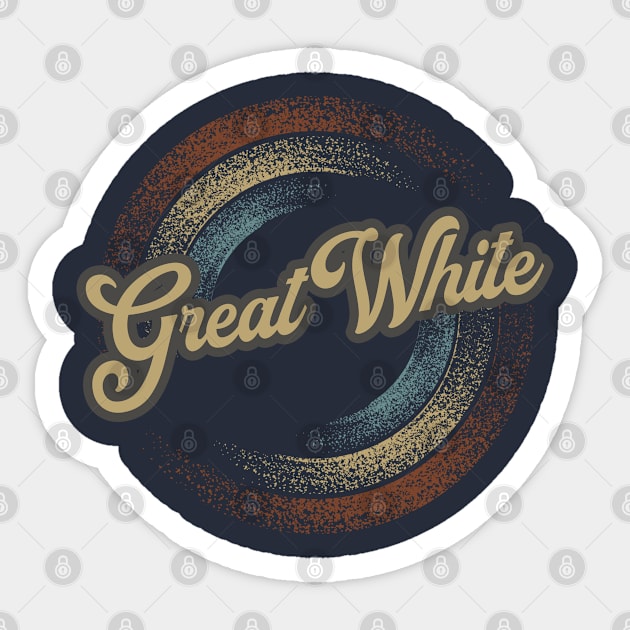 Great White Circular Fade - Musician - Sticker | TeePublic