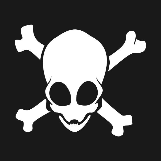 Alien Crossbones - Skull And Crossbones - T-Shirt | TeePublic