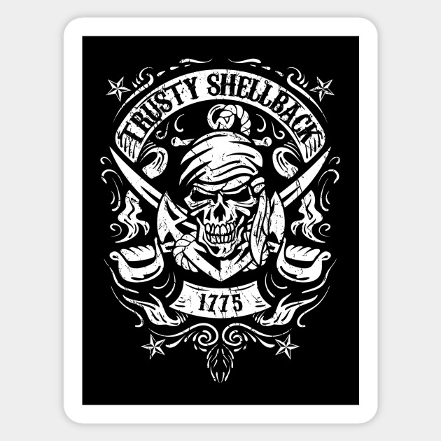 Trusty Shellback Skull and Swords Equator Crossing Naval Art ...
