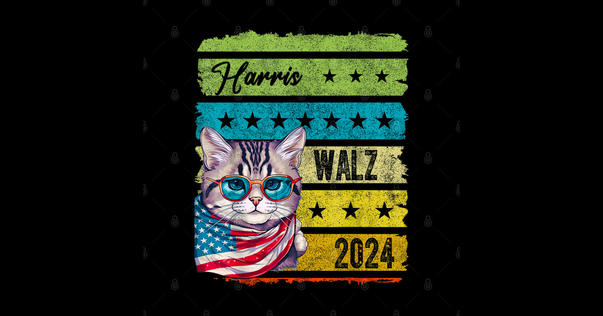 Cats for Harris Walz 2024 - Harris Walz - Sticker | TeePublic