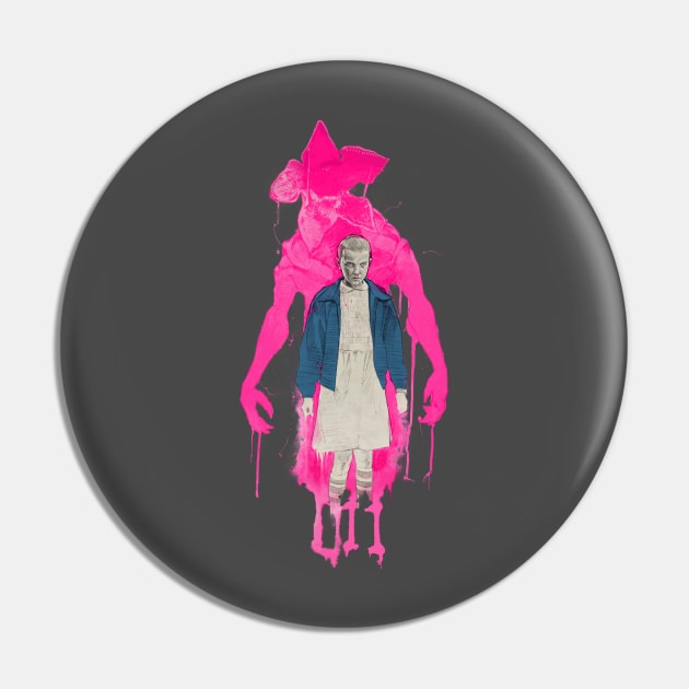 Stranger Things: Eleven & The Monster - Stranger Things - Pin | TeePublic