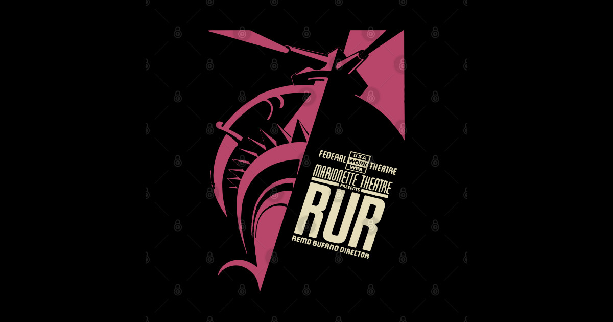 Retro WPA Marionette Theatre RUR Art Deco Poster - Marionette Theatre ...