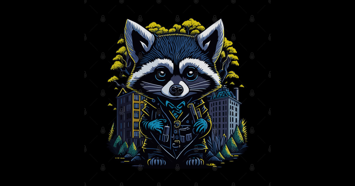 Raccoon Agent - Animals - Sticker | TeePublic